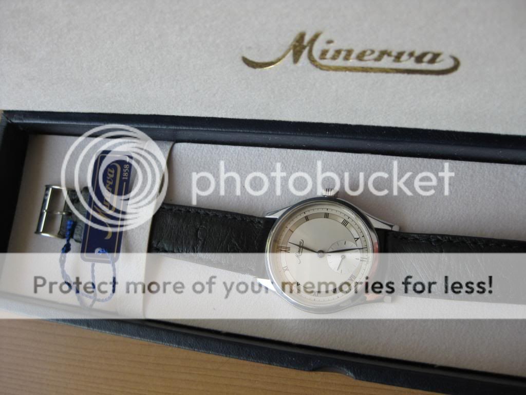 FS - Minerva Watch, Caliber 48, Glass Back, Box, Tag, Original Strap ...